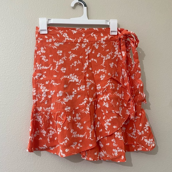 GAP | Skirts | Orange Floral Skirt | Poshmark